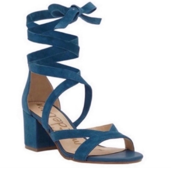 Sam Edelman | Shoes | Sam Edelman Blue Sheri Suede Ankle Toe Sandal 8 ...